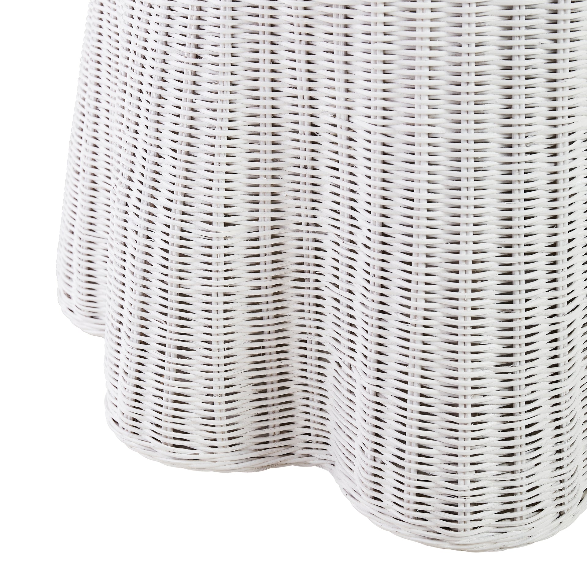 Round Scallop Skirted Side Table in White | Caitlin Wilson